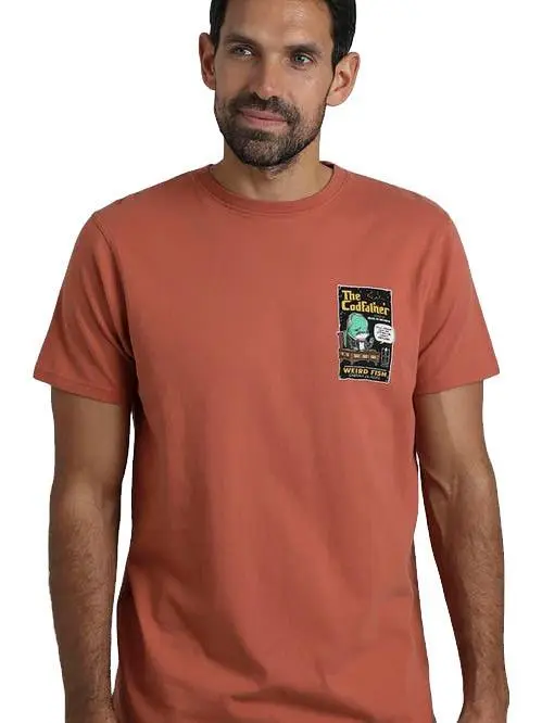 WEIRD FISH Codfather Heritage Wash Artist T-shirt - Baked Clay