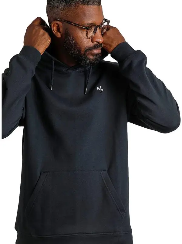 WEIRD FISH Hugo Branded Popover Hoodie - Navy