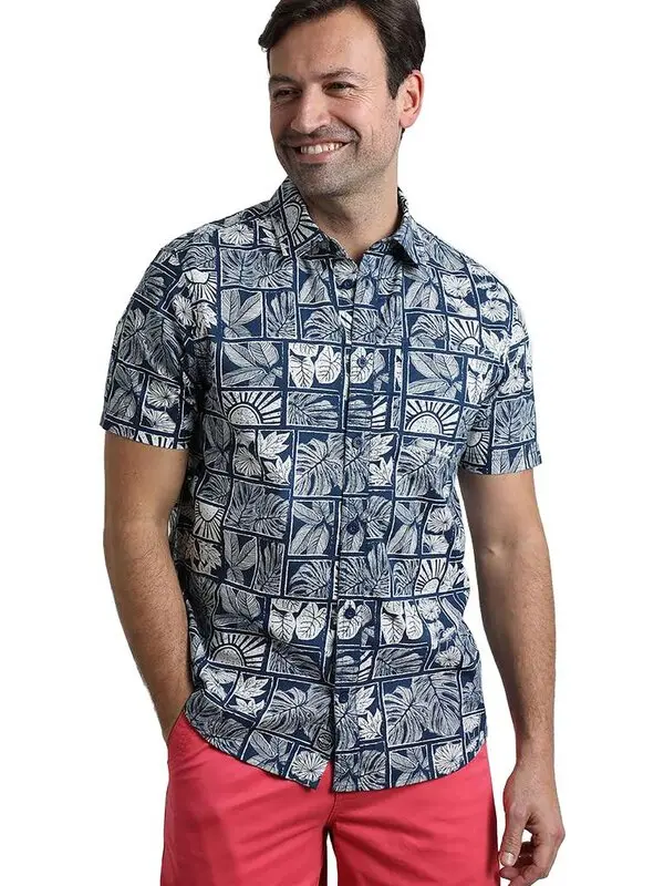 WEIRD FISH Faraway Printed Shirt - Estate Blue