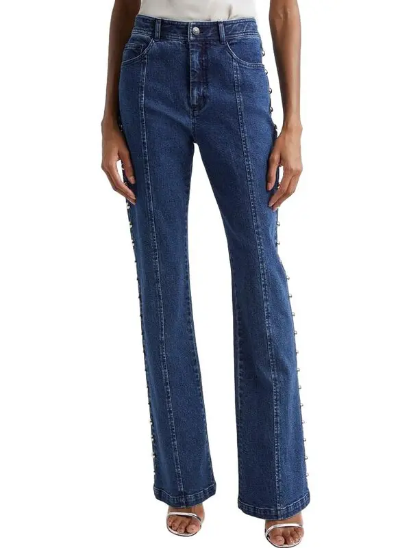 Cinq À Sept Shailene Studded Flare Jeans - Oceane
