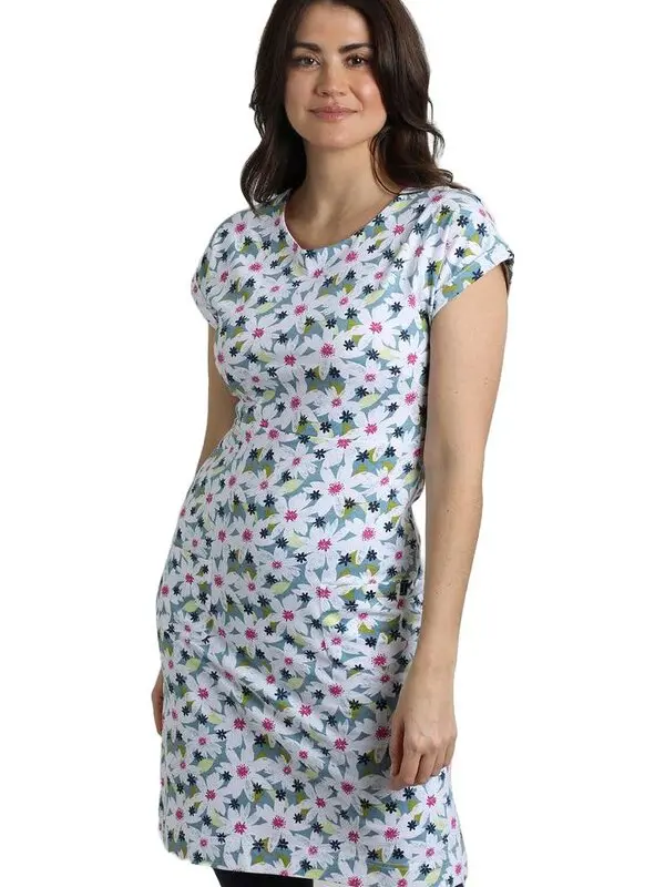 WEIRD FISH Tallahassee Jersey Dress - Washed Blue