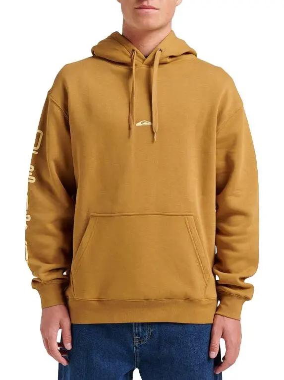 Quiksilver Passage Logo Embroidered Graphic Hoodie - Wood Thrush