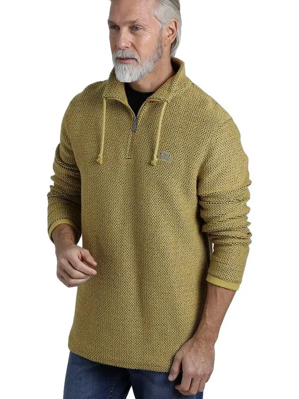 WEIRD FISH Cruiser 1/4 Zip Macaroni Sweatshirt - Antique Moss