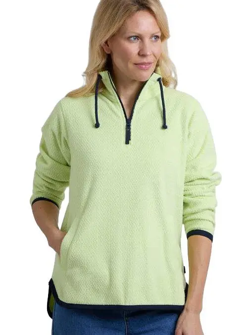 WEIRD FISH Odina 1/4 Zip Zig Zag Fleece - Acid Lime