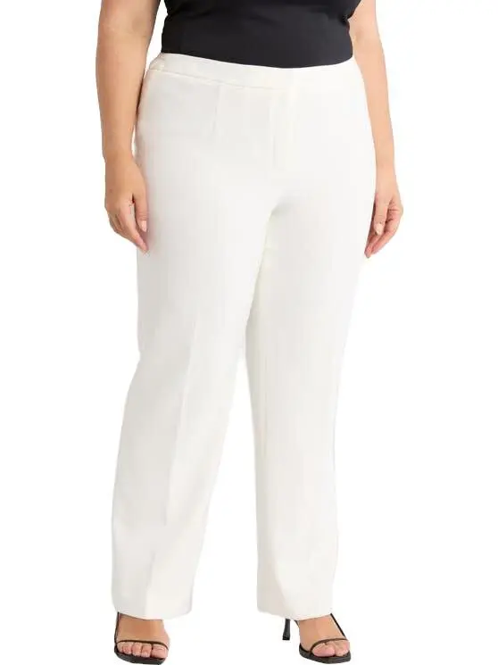 KASPER Straight Leg Trousers - Vanilla Ice