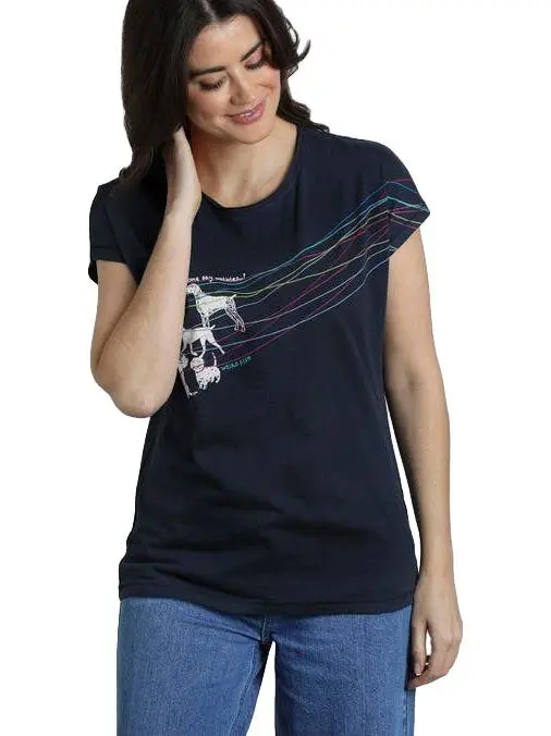 WEIRD FISH Lead The Way Graphic T-shirt - Navy