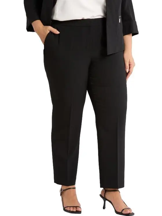 KASPER Elastic Back Trousers - Black