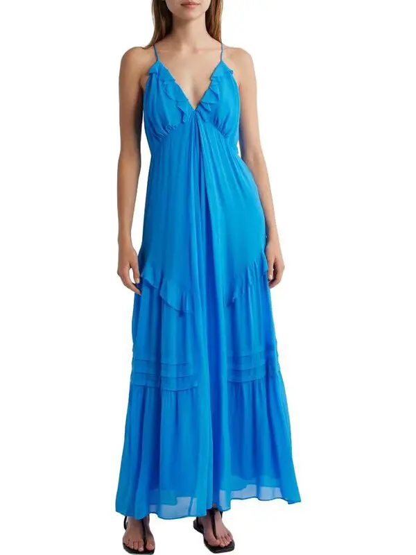 Rails Boa Ruffle Midi Sundress - French Blue