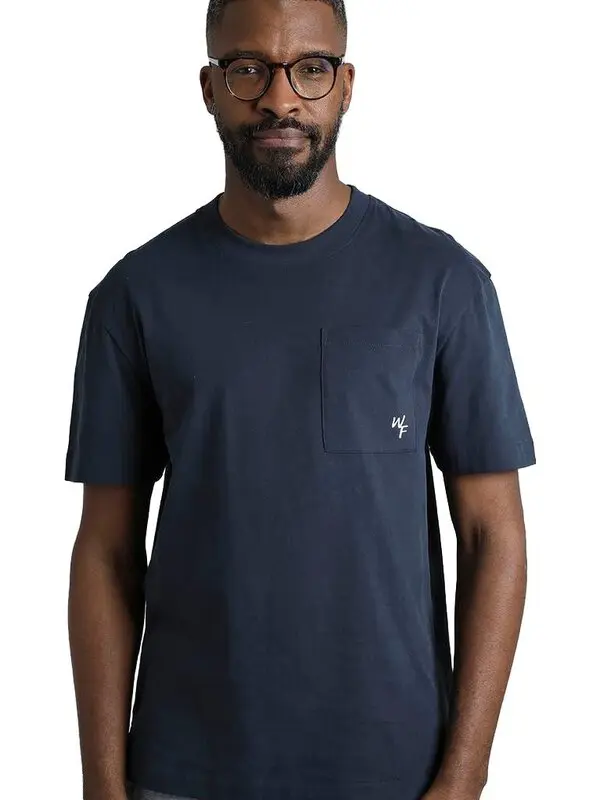 WEIRD FISH Keaton Super Soft Pocket T-shirt - Navy