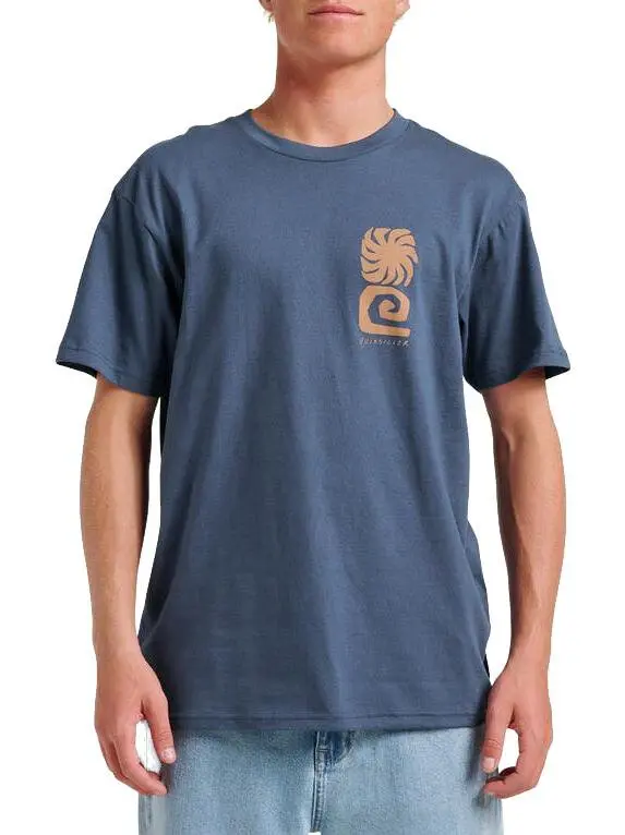Quiksilver Peaceful Livin' Cotton Blend Graphic T-shirt - Navy
