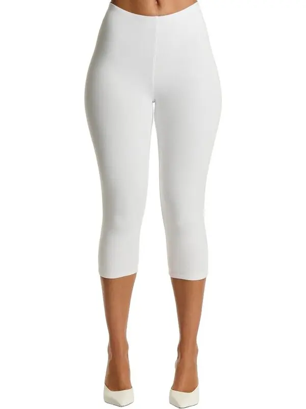 Naked Wardrobe Smooth Sculpt Crop Leggings - White