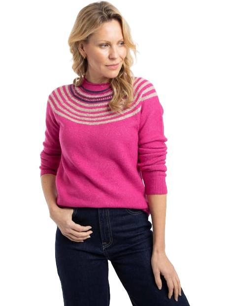 WEIRD FISH Sinatra Patterned Knit Sweater - Gerbera
