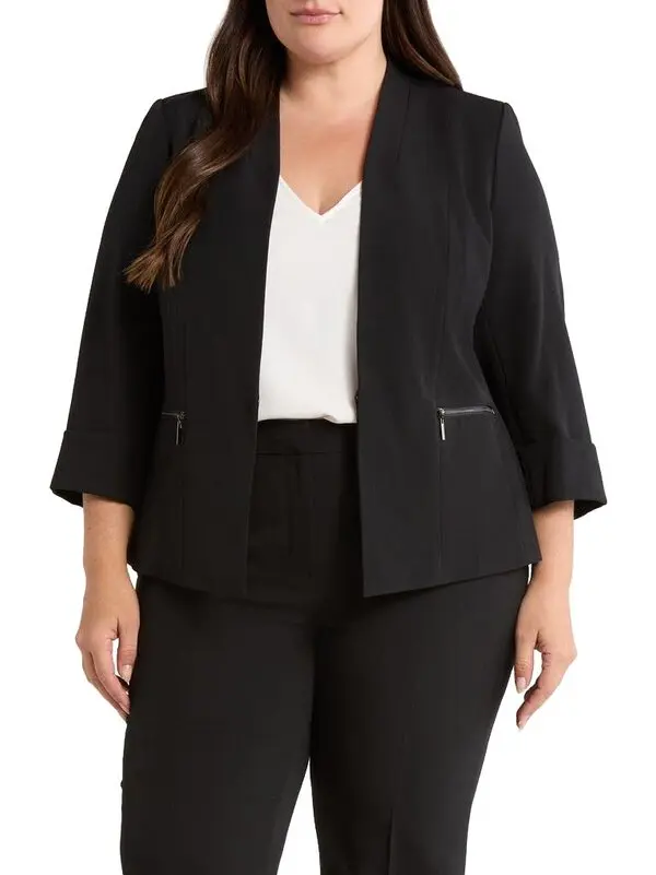 KASPER Stretch Crepe Jacket - Black
