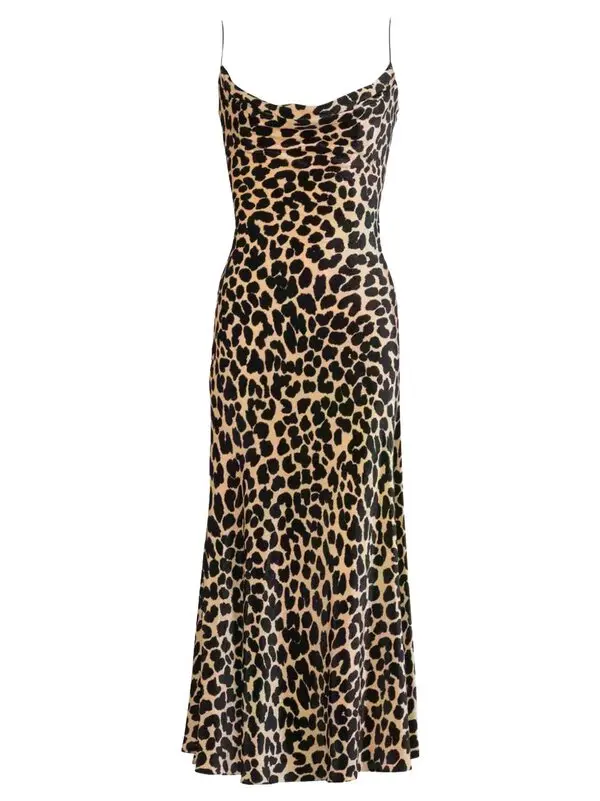 Balmain Leopard-print Velvet Midi Dress - Neutrals