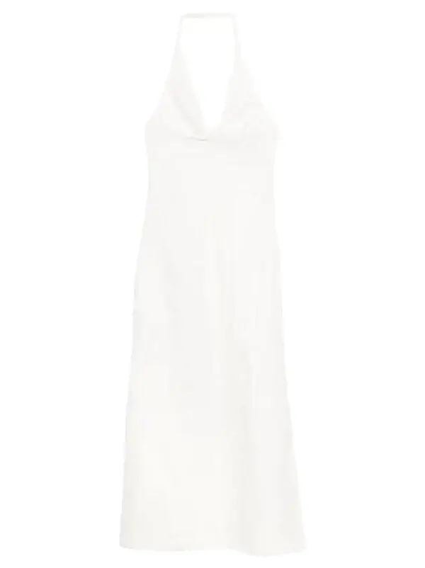 Sir The Label Halterneck Embroidered Midi Dress - White