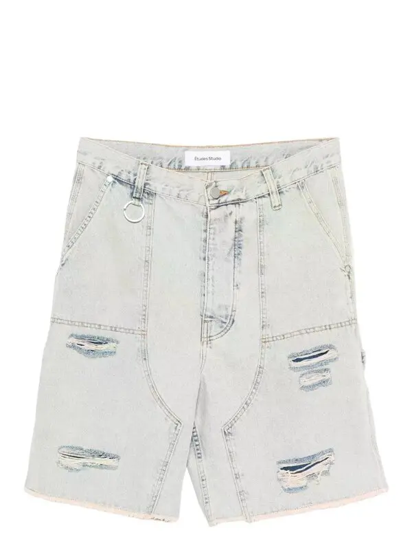 ÉTUDES STUDIO Distressed Denim Shorts - Blue