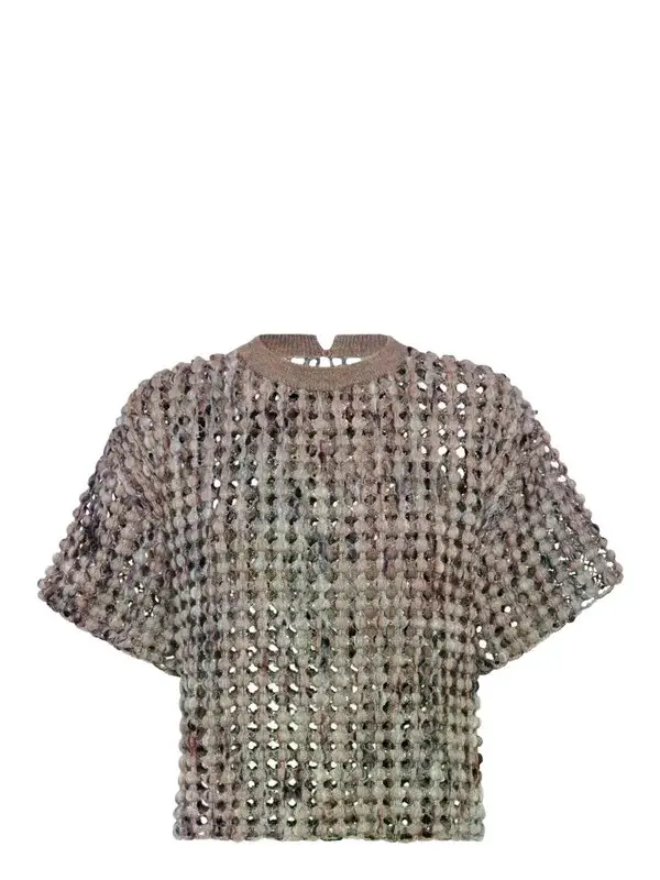 Brunello Cucinelli Textured Short-sleeve Top - Brown