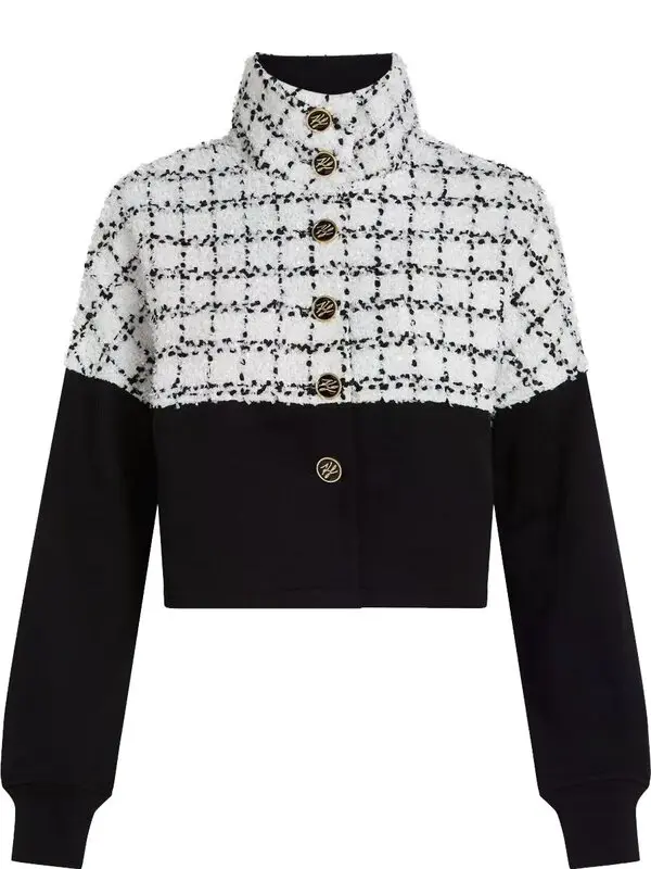 Karl Lagerfeld Bouclé Sweat Jacket - Black