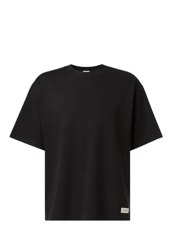 Saint Laurent Cotton-blend T-shirt - Black