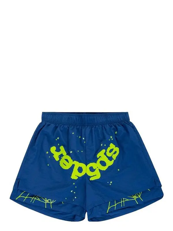 SP5DER Og Web Double Layer Shorts - Blue/green