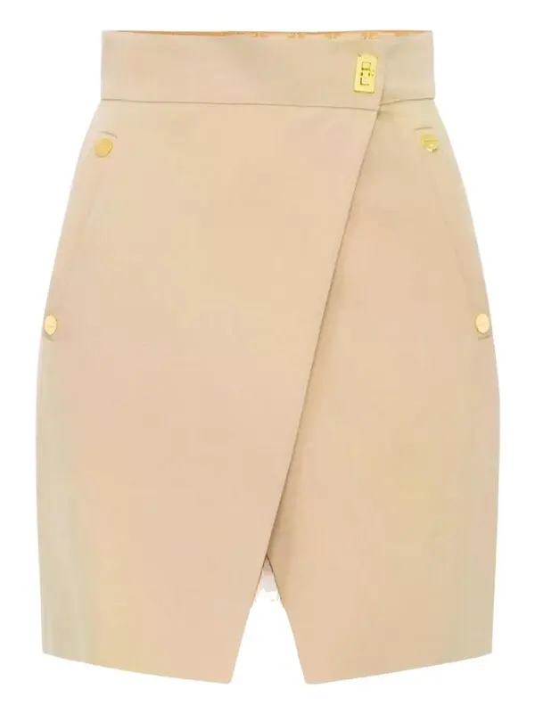 Elisabetta Franchi Wrap-front Utility Skirt - Neutrals