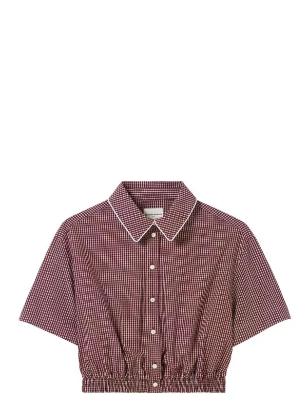 Claudie Pierlot Checked Cropped Shirt - Red
