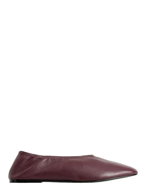 Cos Minimal Leather Ballet Flats - Red