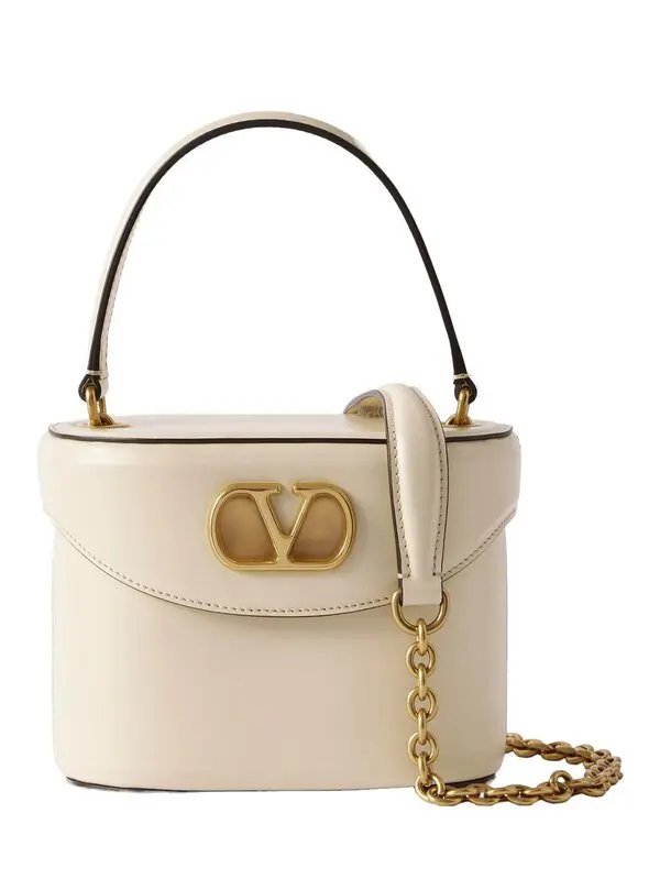 Valentino Garavani Vain Leather Shoulder Bag - Off-white