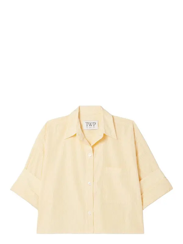 TWP Striped Cotton-poplin Shirt - Yellow