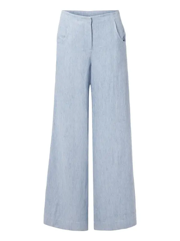 TWP Demie Hemp Denim Wide-leg Trousers - Blue