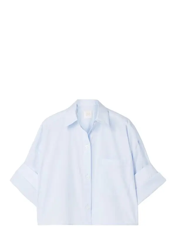 TWP Cropped Cotton-poplin Shirt - Blue