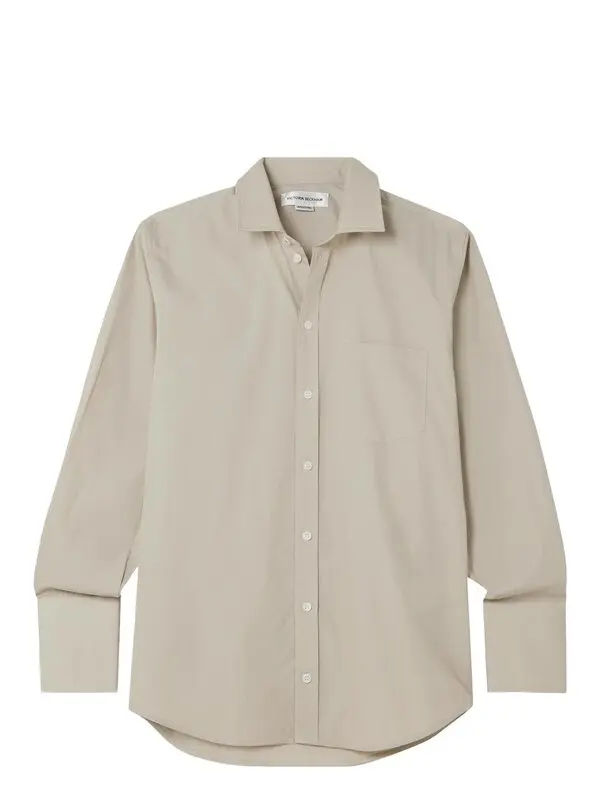 Victoria Beckham Cotton-poplin Shirt - Neutrals
