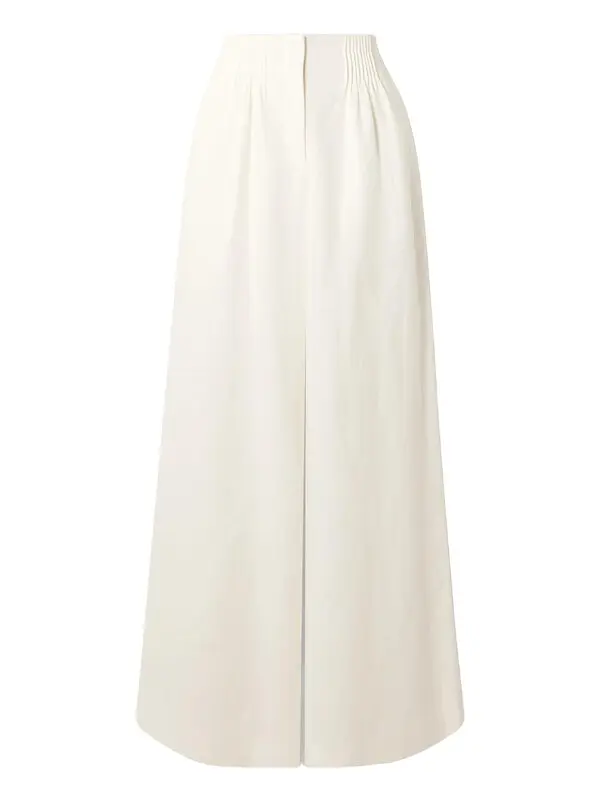 TWP Pintucked Linen Wide-leg Pants - Ivory