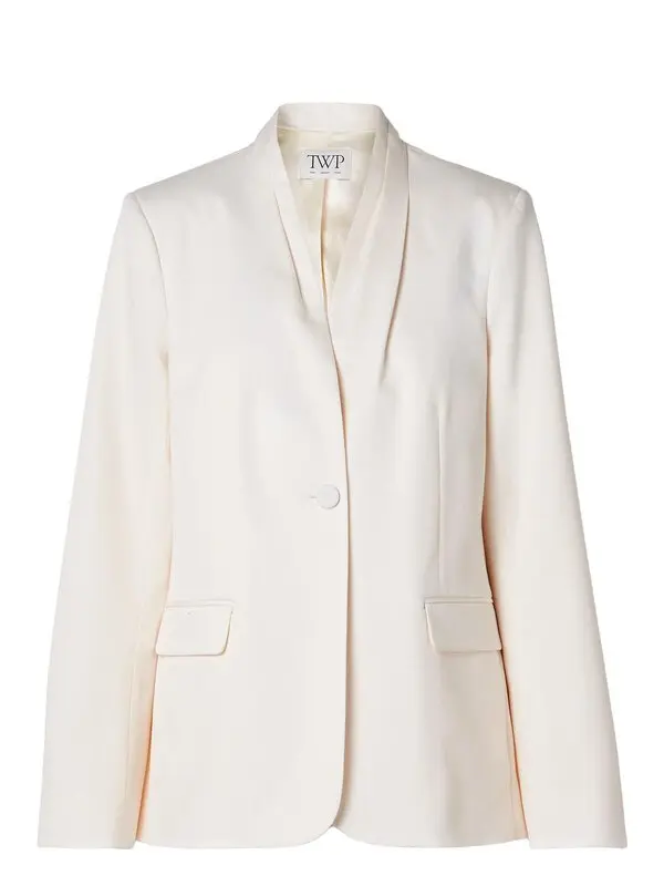 TWP Pleated Linen Blazer - Neutrals