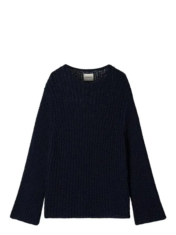 Khaite Elowen Open-knit Cotton Sweater - Blue
