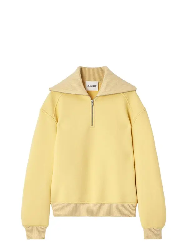 JIL SANDER Oversized Wool-blend Sweatshirt - Yellow