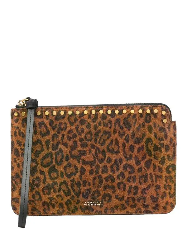 Isabel Marant Leopard-print Flat Pouch - Brown