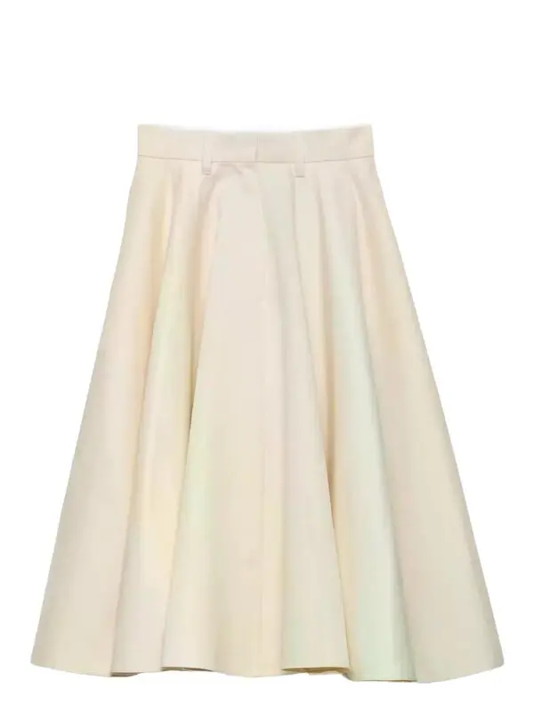 Prada Triangle-logo Flared Skirt - Neutrals