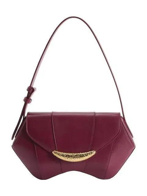GIUSEPPE ZANOTTI Leather Shoulder Bag - Burgundy