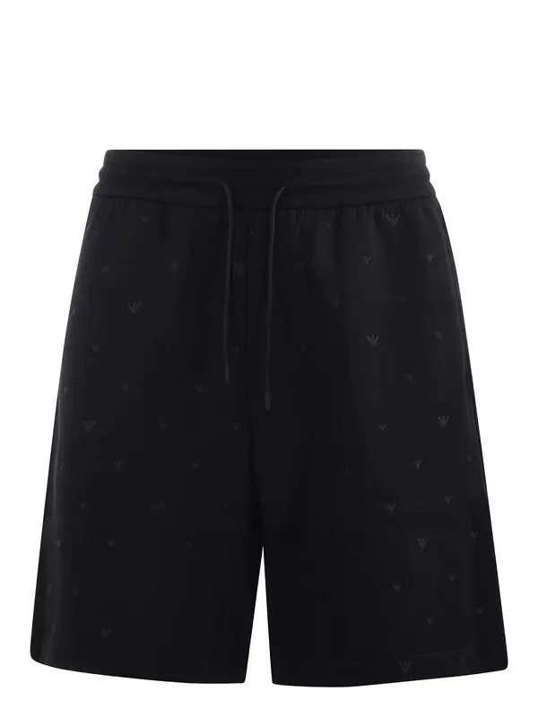 Emporio Armani Techno Cotton Shorts - Black