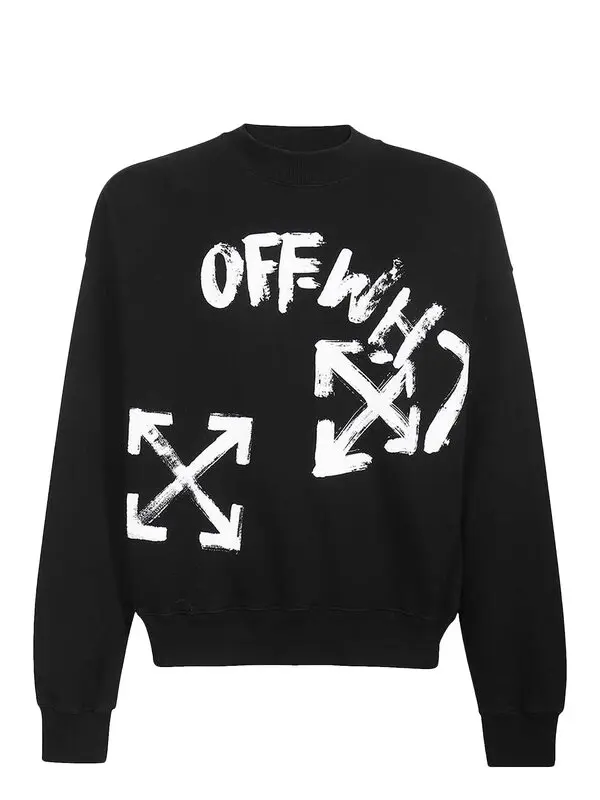 Off-White Paint Script Skate Crewneck - Black