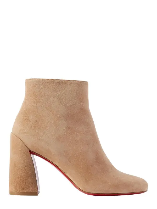 CHRISTIAN LOUBOUTIN Turela 85 Suede Ankle Boots - Neutrals
