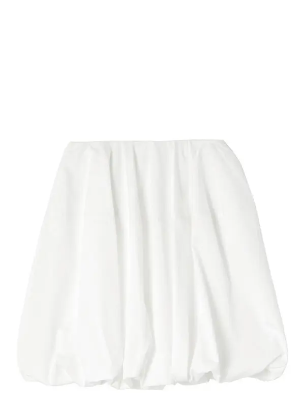 Alaïa Gathered Cotton-poplin Mini Skirt - White