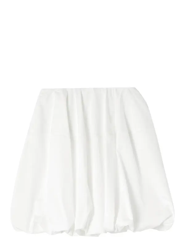 Alaïa Gathered Cotton-poplin Mini Skirt - White