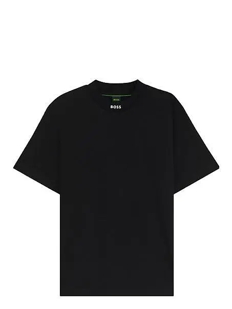 BOSS Logo-collar Short-sleeve Stretch-cotton T-shirt - Black