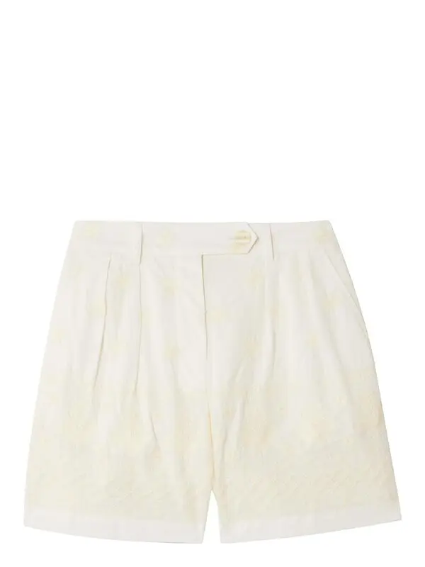 Alix Of Bohemia Deena Embroidered Cotton-voile Shorts - Cream