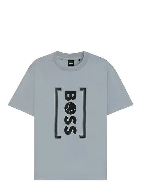 BOSS Logo-print Short-sleeve Cotton T-shirt - Dark Grey