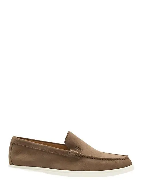 BOSS Logo Suede Loafer - Medium Beige