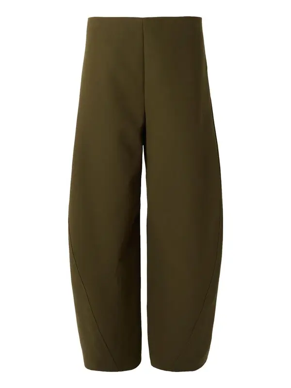 Alaïa Cotton-poplin Barrel-leg Pants - Green