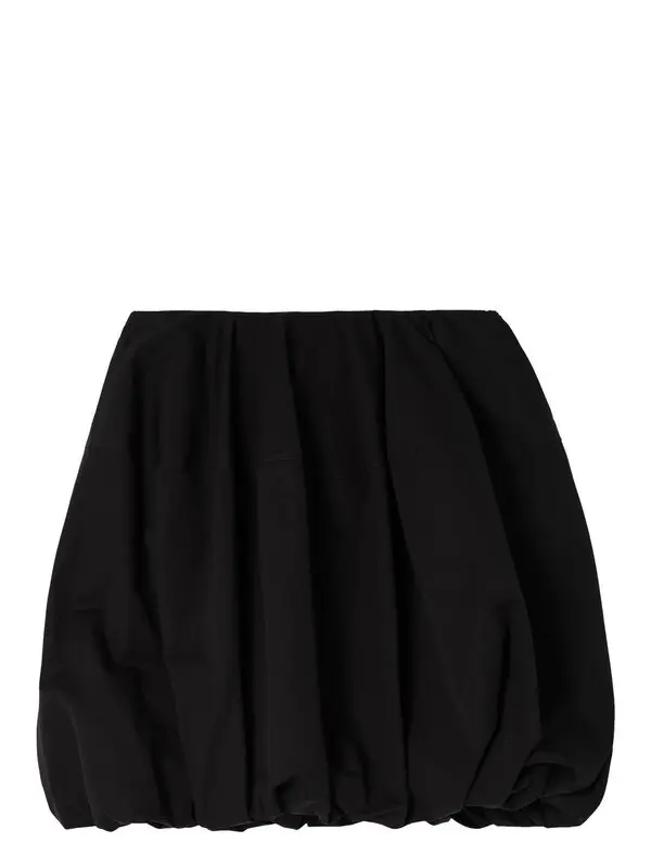 Alaïa Gathered Cotton-poplin Mini Skirt - Black